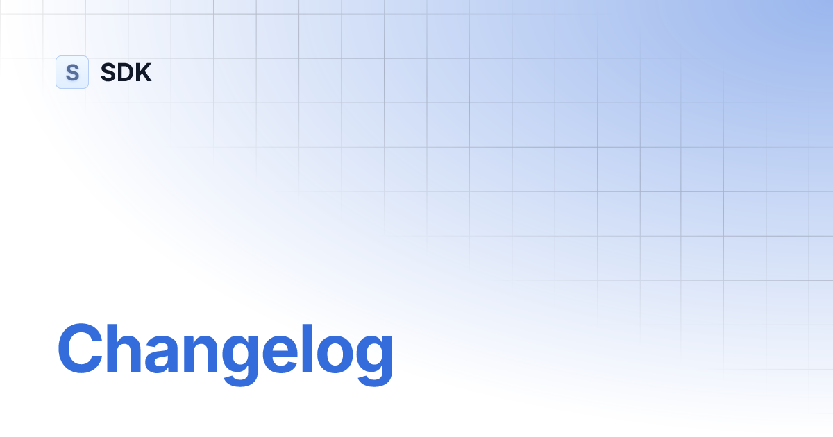 Changelog | SDK